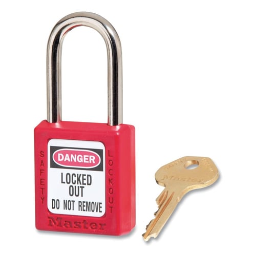 RED PLASTIC SAFETY PADLOCK, KEYED DIFFERENTLY | Larrol Supply Inc.