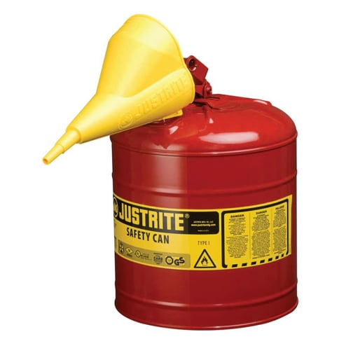 Type I Steel Safety Can Flammables 2 gal Red with Funnel | Larrol ...