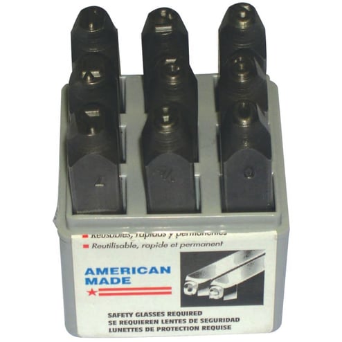 Low Stress Full Character Steel Hand Stamp Sets 1/4 in 0 thru 8 ...