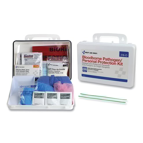 Bloodborne Pathogen Protection Kit 31 Pieces Plastic Portable/Wall ...