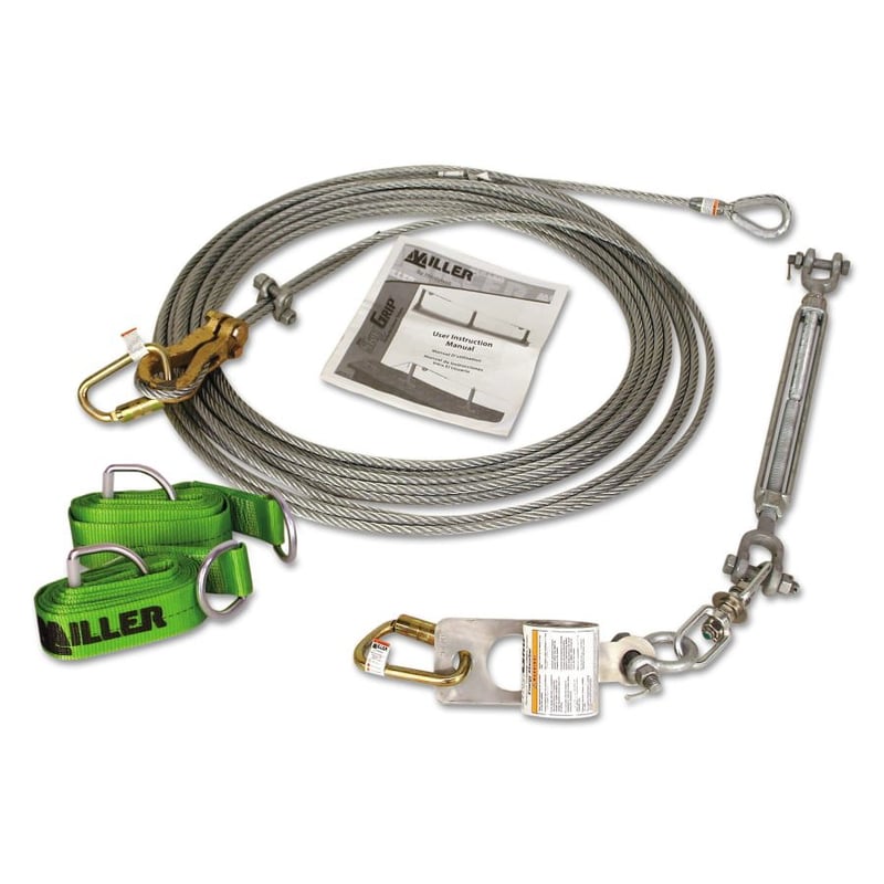 SkyGrip Wire Rope Lifeline Kit with Two 10 ft Cross Arm Straps | Larrol ...