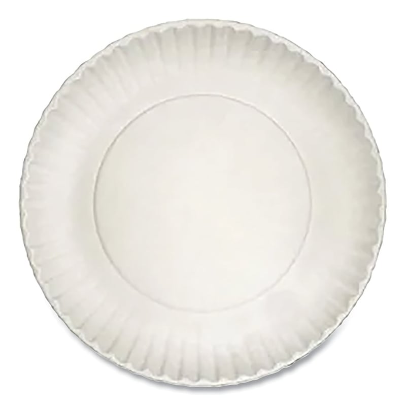 Uncoated Paper Plate 9 in White | Larrol Supply Inc.