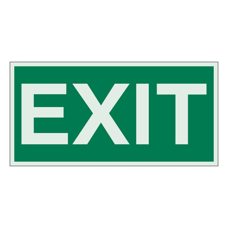 Exit Signs Green on White | Larrol Supply Inc.