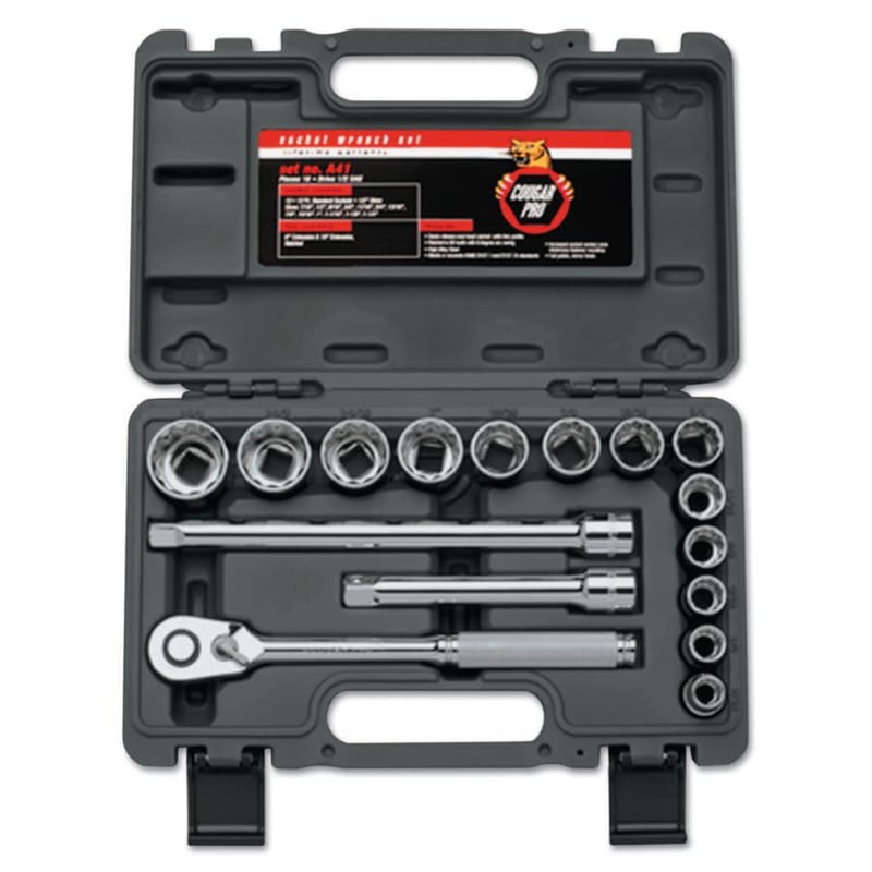 16 Piece Cougar Pro Socket Set 1/2 in 12 Point | Larrol Supply Inc.