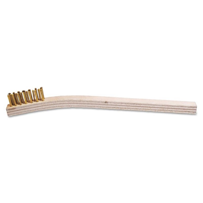 Inspection Brushes 3 x 7 Rows Brass Bent Wood Handle | Roc