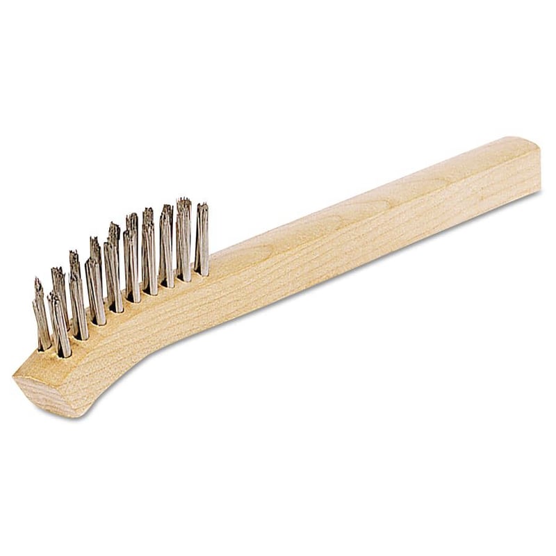 Inspection Brushes 2 x 9 Rows Stainless Steel Wire Bent Wood Handle ...