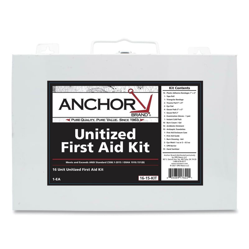 16 Person First Aid Kit ANSI Unitized Steel Case | Larrol Supply Inc.
