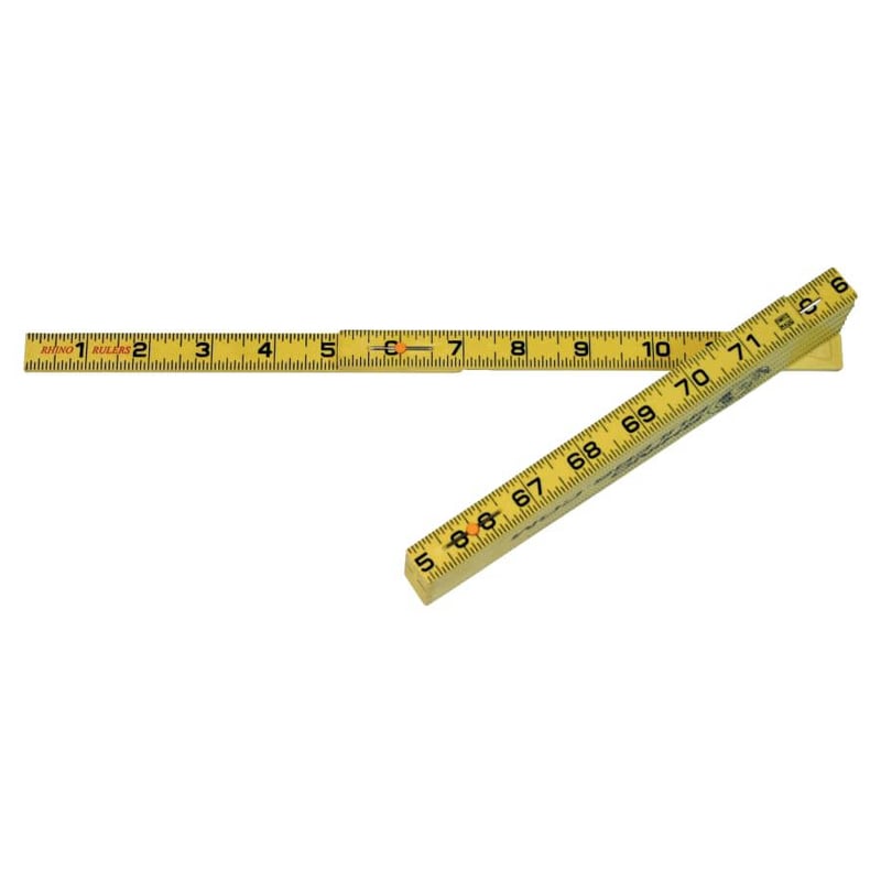 Rhino Folding Rulers 6 ft Fiberglass Carpenter's Inside-Reading ...